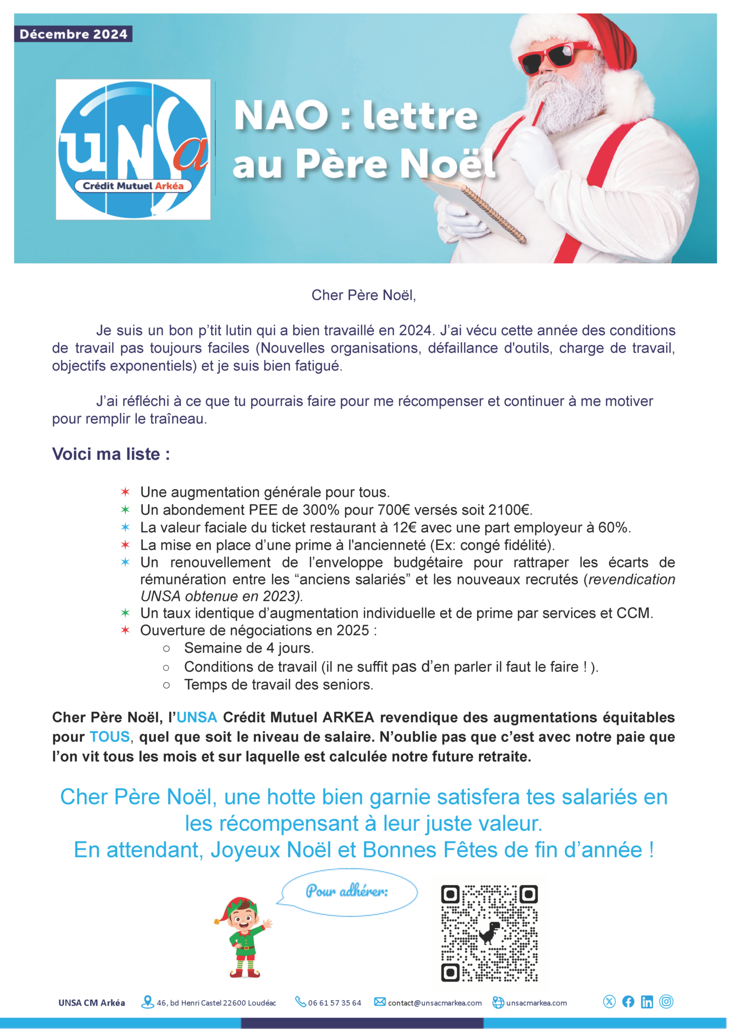 🎅NAO: La liste au Père Noël – Syndicat Unsa Crédit Mutuel Arkea